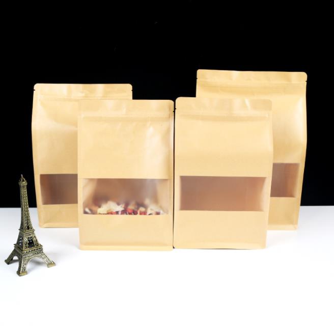 Kraft paper octagonal window pouch | Packing pouch manufacturer