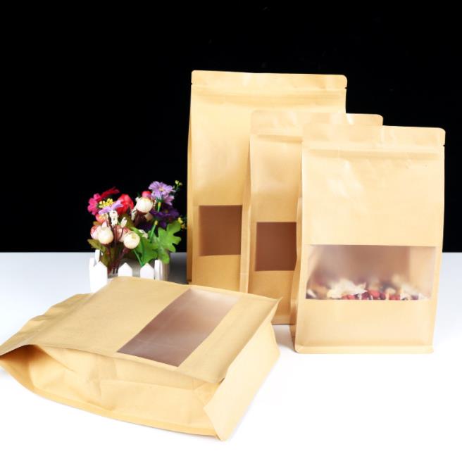 Kraft paper octagonal window pouch | Packing pouch manufacturer